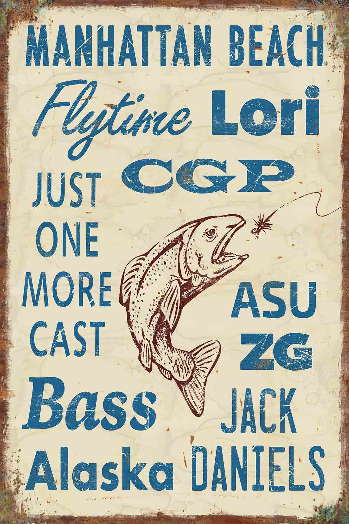 ARM839 - 16 X 24 SATIN - FLYTIME ALASKA BASS FLY FISHING CREME ...