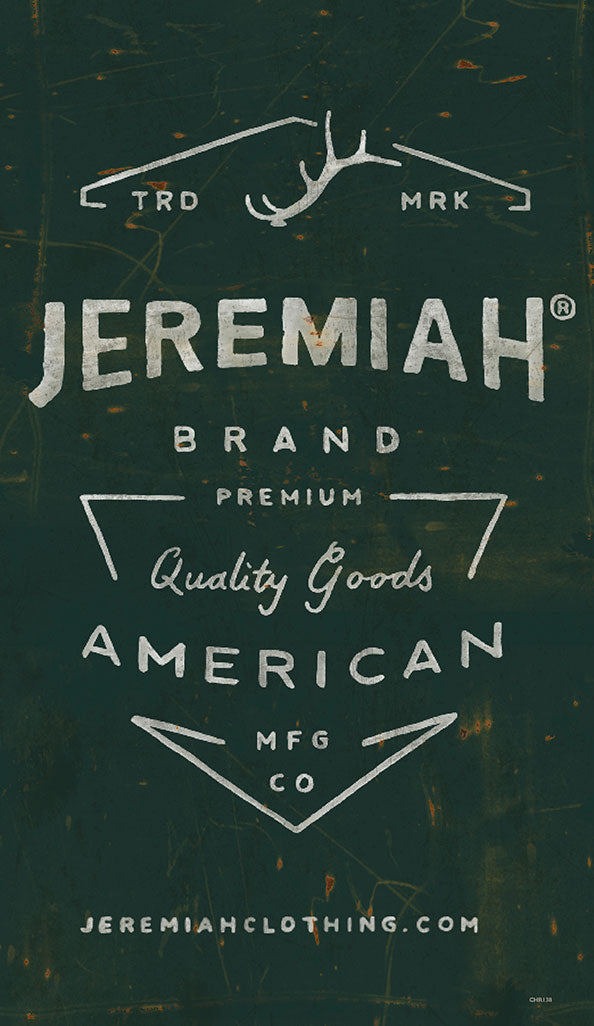 CHR138 - 14 X 8 SATIN METAL SIGN - JEREMIAH BRAND – Pasttime Signs