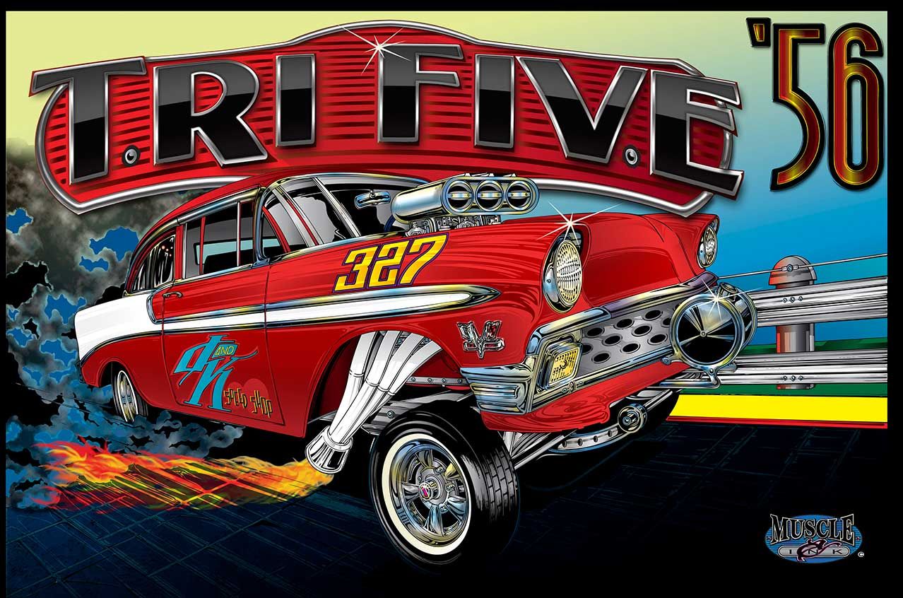 MNI051 - Chevy TriFive Vintage Sign – Pasttime Signs