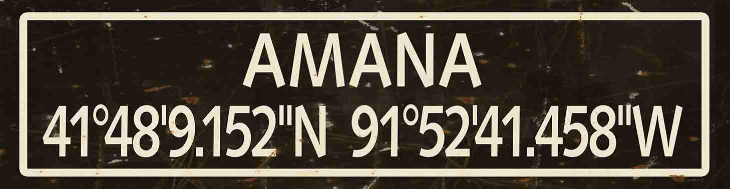 JAM218 - 20 X 5 SATIN - AMANA BLACK CREME COORDINATES STREET SIGN ...