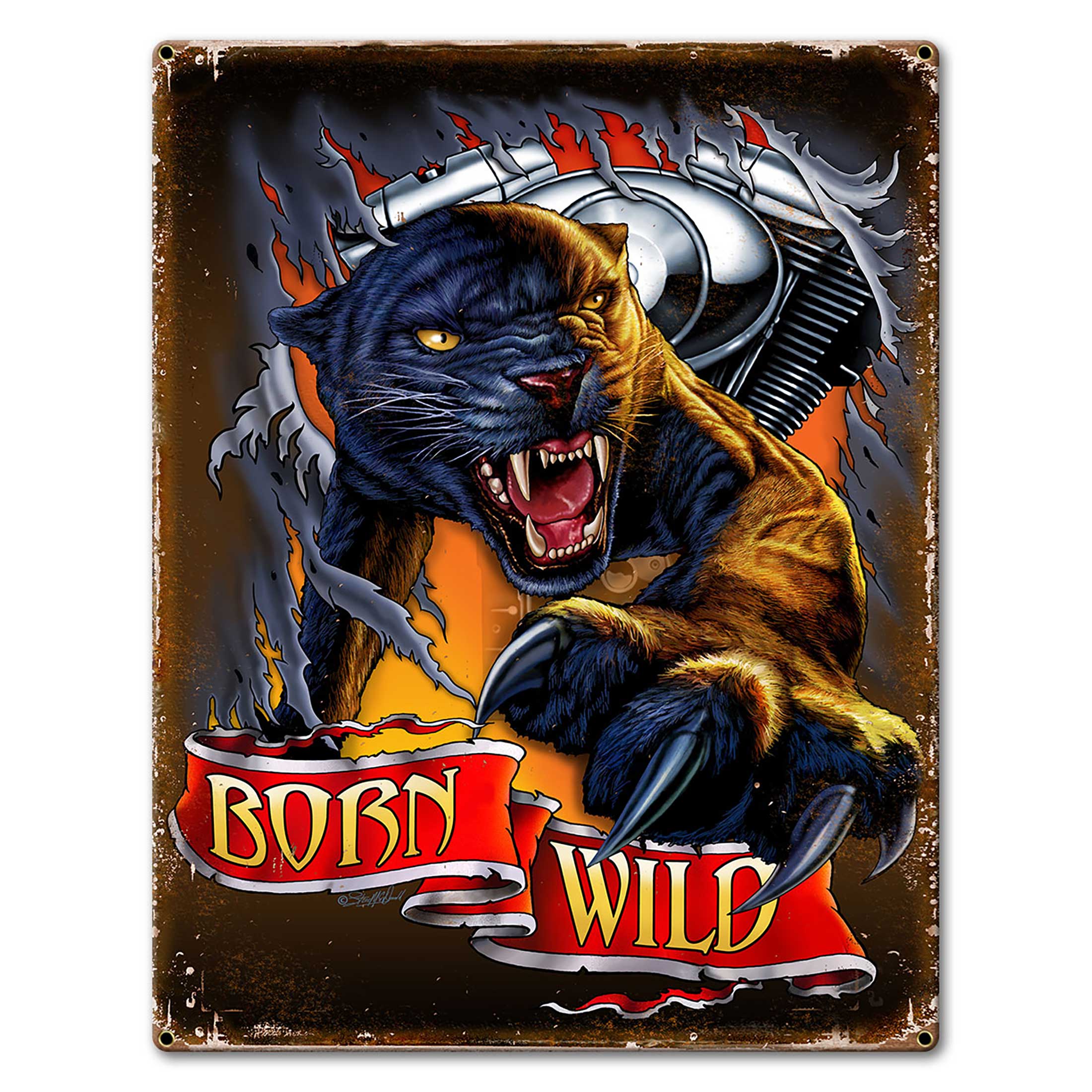 SM888 - Panther Sign 12 x 16 Custom Shape – Pasttime Signs