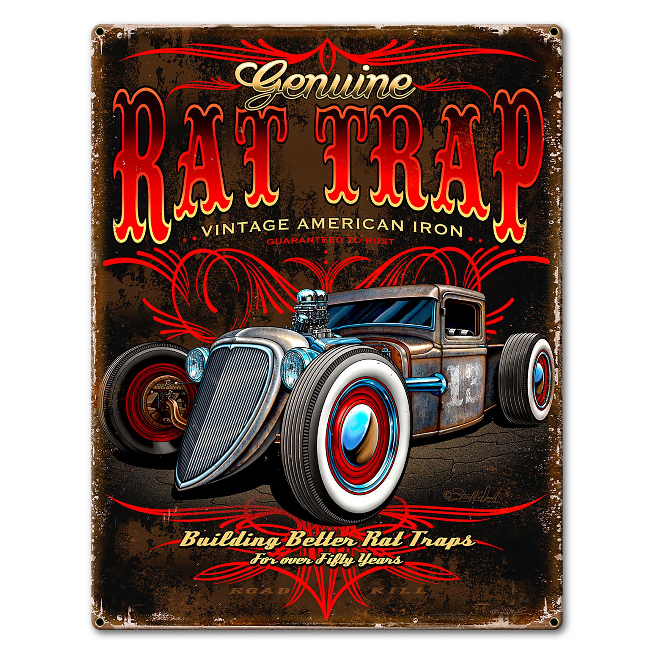 SM899 - Rat Trap 23 x 30 Custom Shape – Pasttime Signs