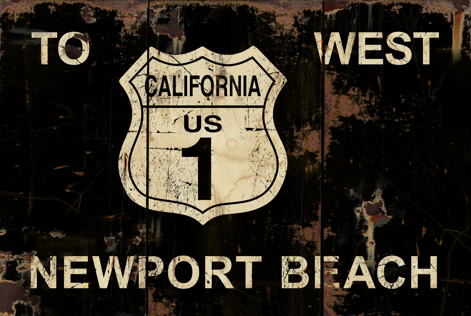 SOCA977 - 24 X 16 NEWPORT BEACH TRIPLE VINTGE SIGN – Pasttime Signs